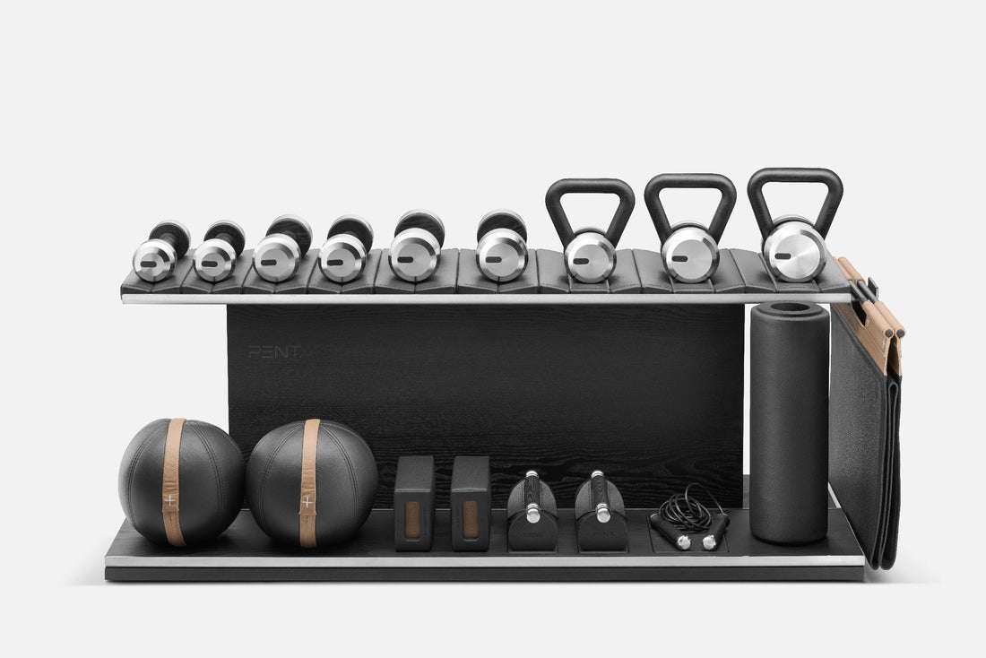 ANA™ COMBO Gym Equipment Set, Dumbbells, Kettlebells, fitness mat ...